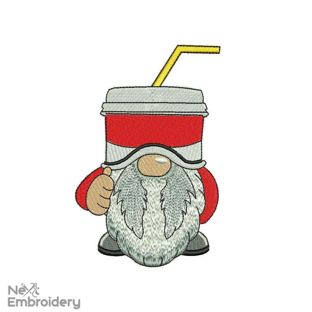 Cola Gnome Embroidery Design, Fast Food Embroidery Design, Kitchen ...