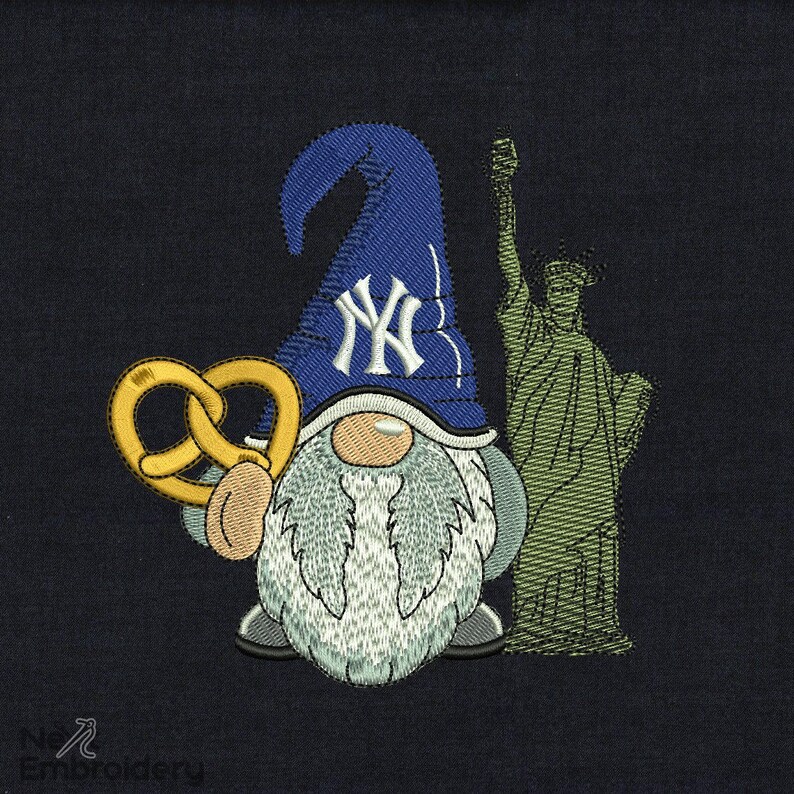 New Yorker Gnome Embroidery Design, I Love NY Machine Embroidery File ...