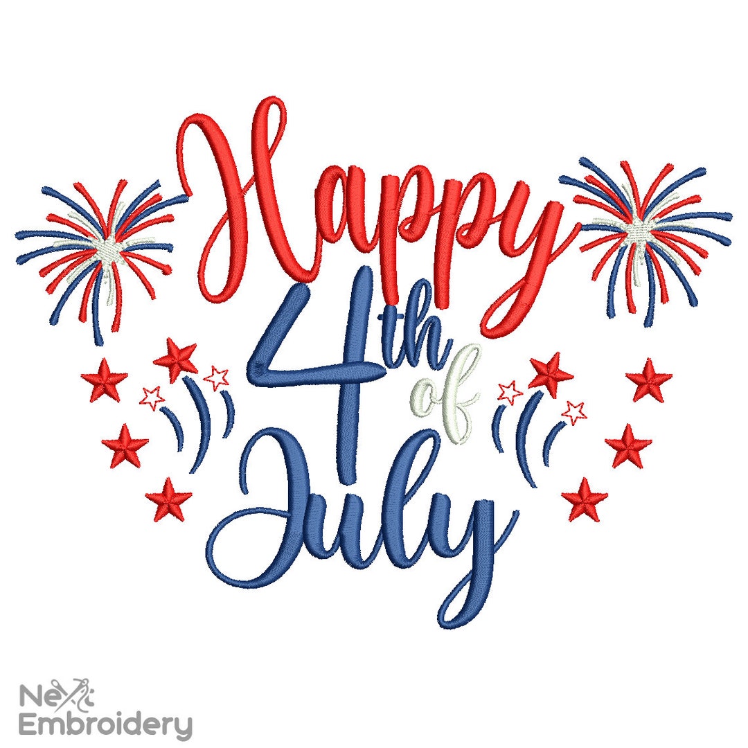 Happy 4th of July Embroidery Designs, American Embroidery Designs ...