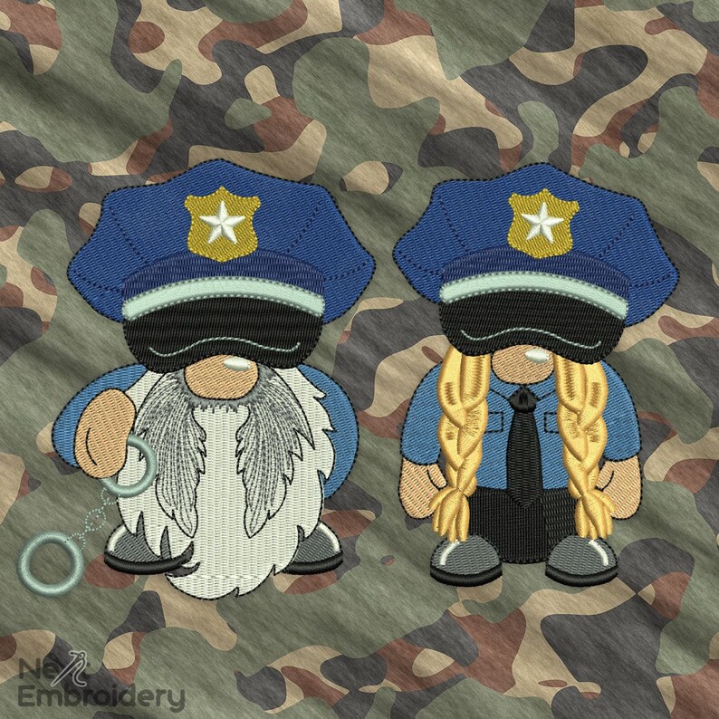 Police Gnomes Embroidery Design Police Officer Machine - Etsy