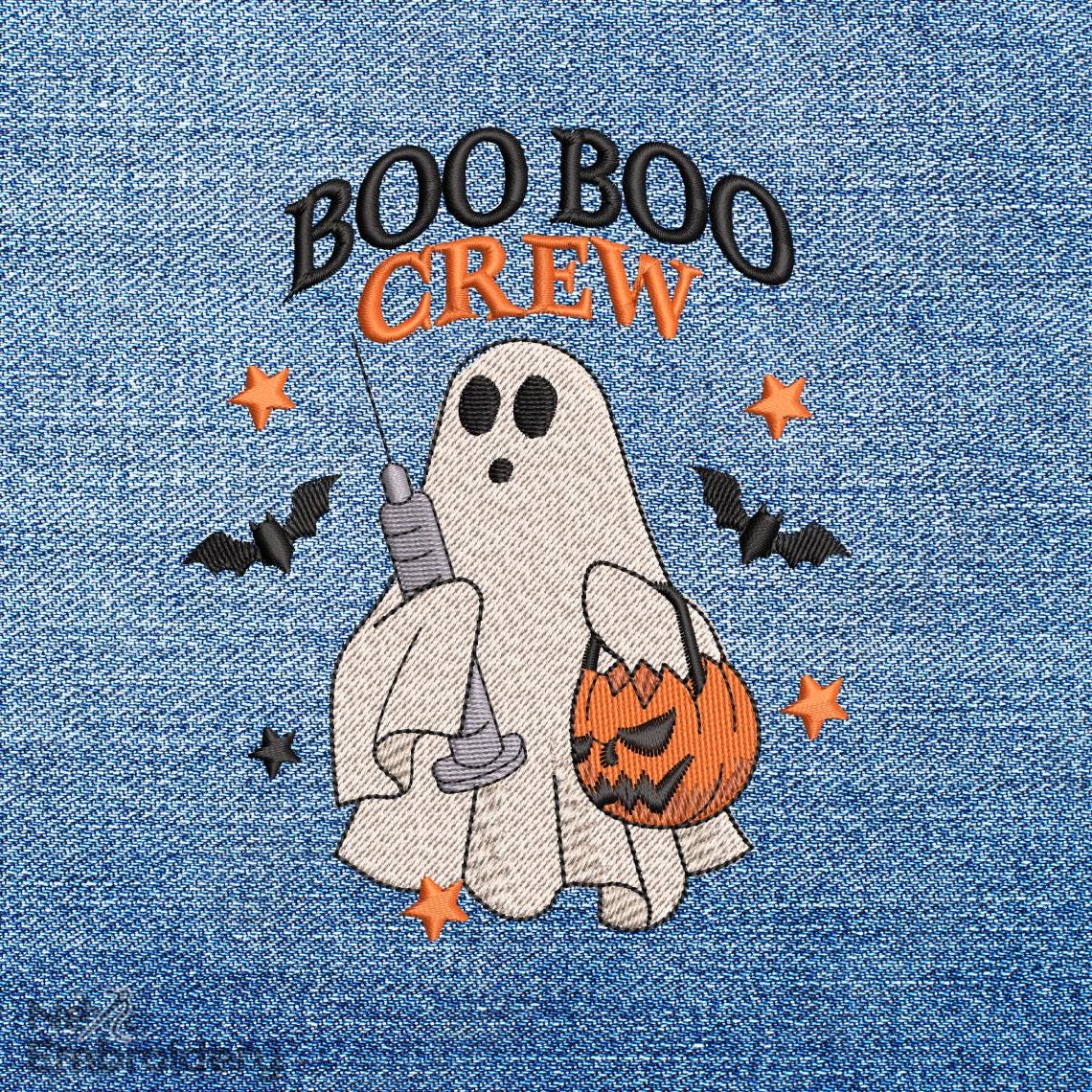Boo Boo Crew Embroidery Design. Halloween Ghost Embroidery Design, Boo ...
