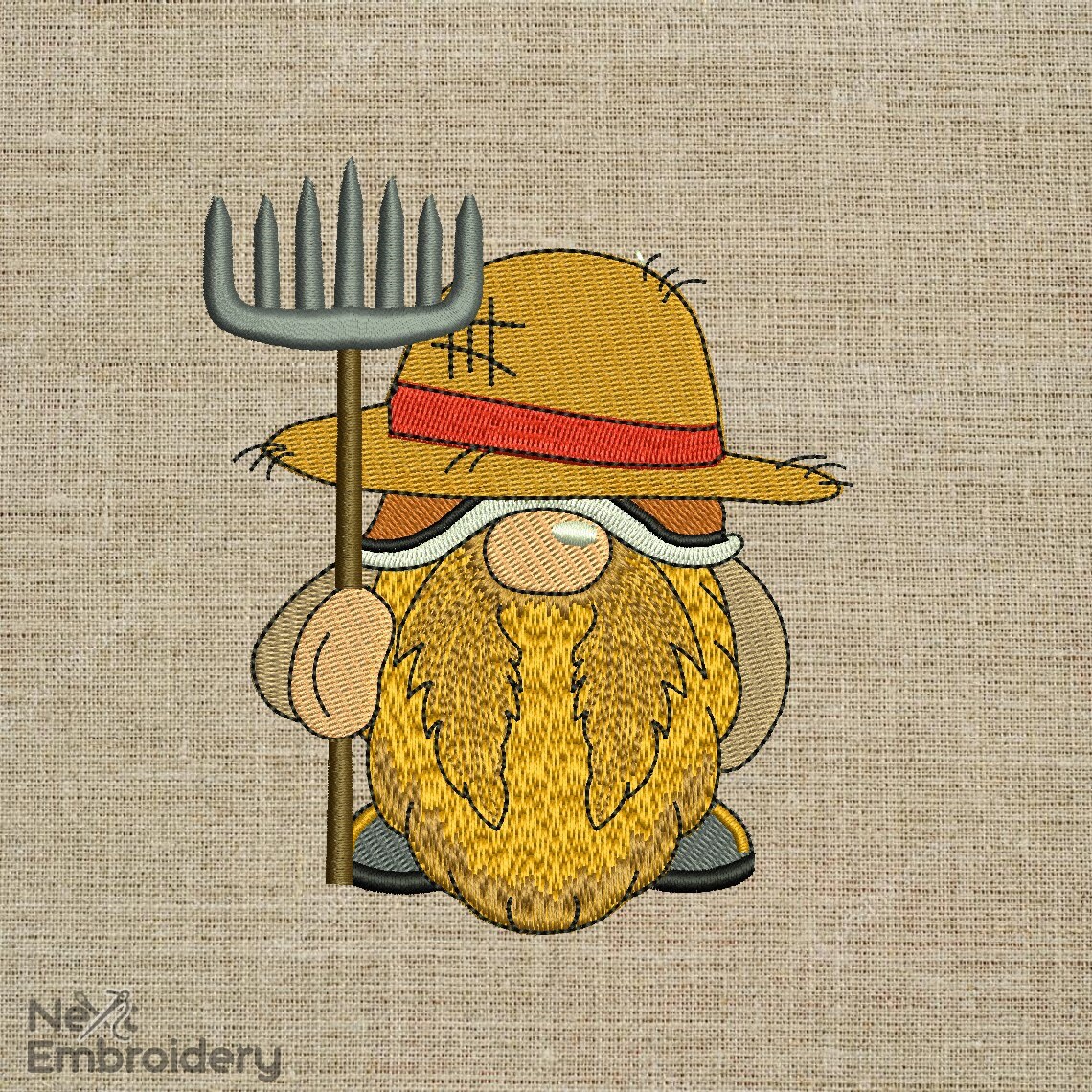 Farmer Gnome Embroidery Design. Redneck Embroidery Designs, Summer ...
