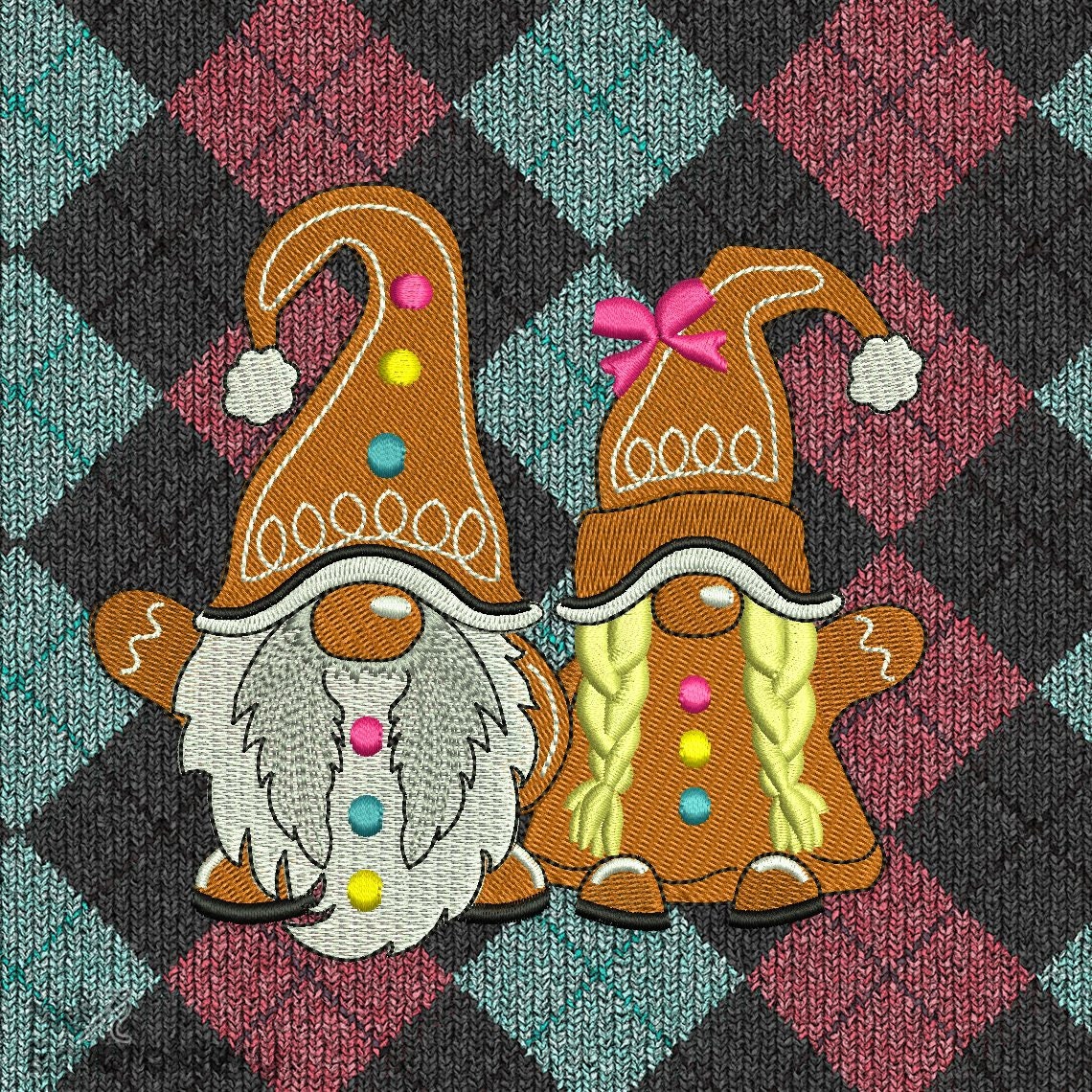 Gingerbread Gnomes Embroidery Designs Christmas Embroidery - Etsy