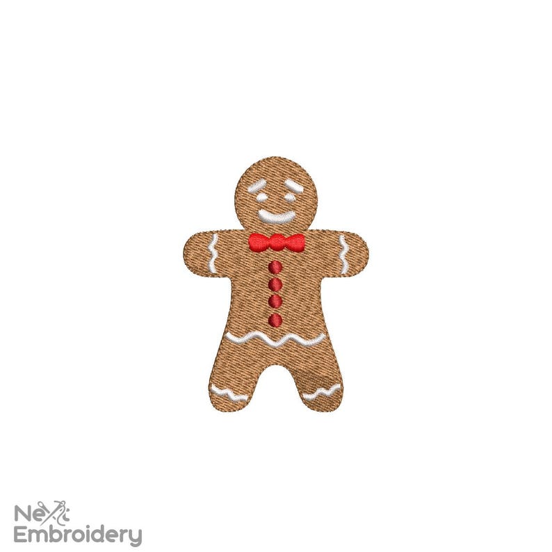 Mini Gingerbread Man Embroidery Design. Mini Gingerbread Man. Christmas ...
