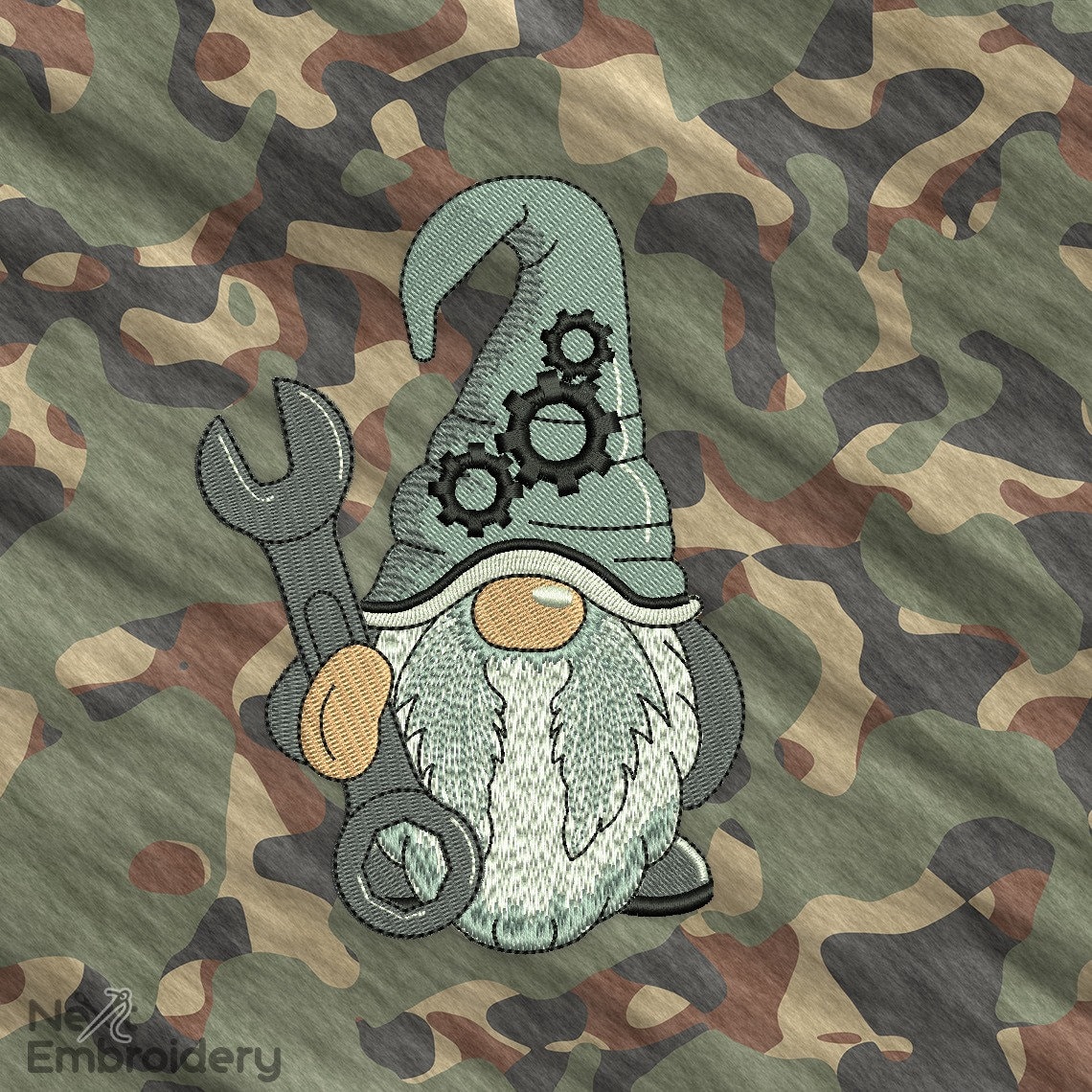 Mechanic Gnome Embroidery Design Gnome With Wrench Machine - Etsy