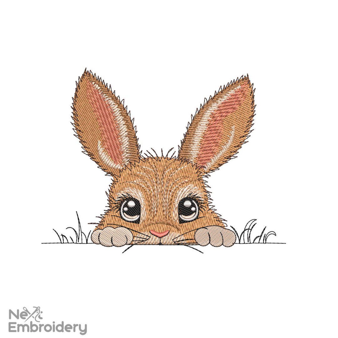 Rabbit Easter Embroidery Design. Bunny Easter Embroidery Design ...