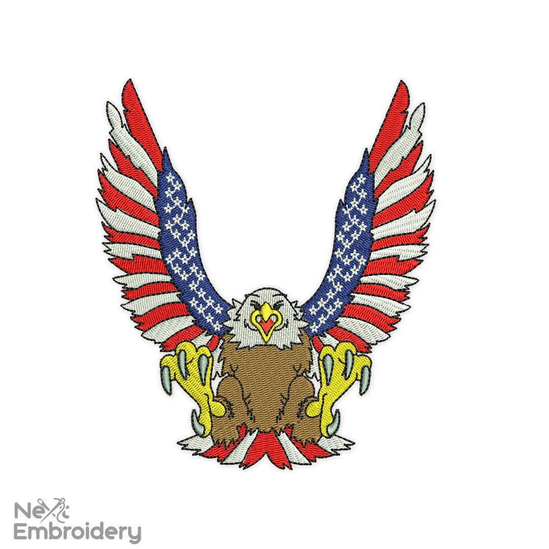American Eagle Embroidery Designs, 4th July Embroidery Designs, Instant ...