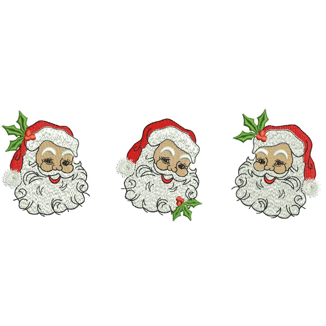 Vintage Santa Embroidery Design, Retro Santa Embroidery, Santa Merry ...