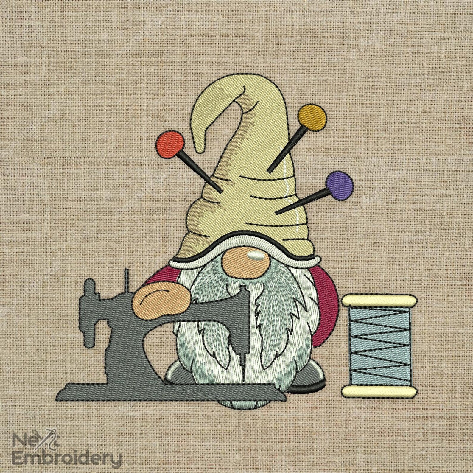 Sewing Gnome Embroidery Design. Sew Machine Embroidery Designs ...