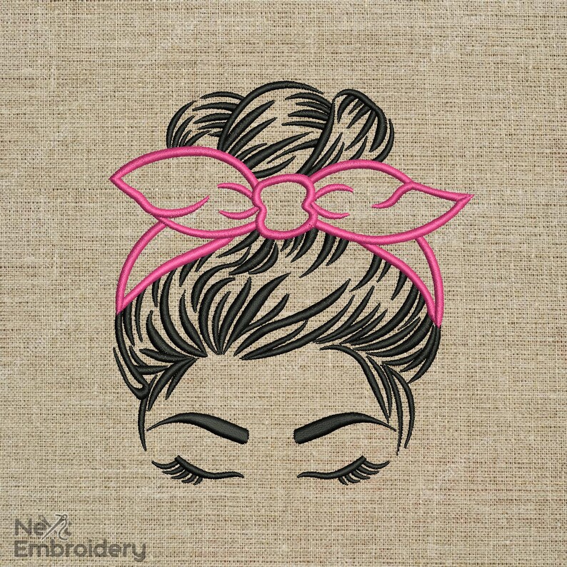 Messy Bun Embroidery Design Mothers Day Embroidery File - Etsy