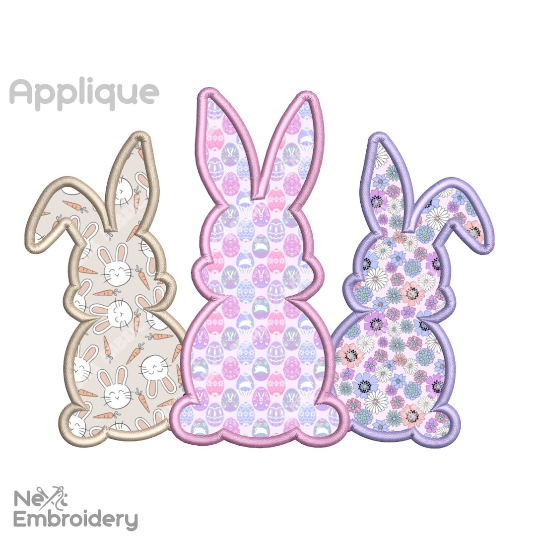 Easter Bunny Applique Embroidery Design. Holiday Embroidery Designs - Etsy