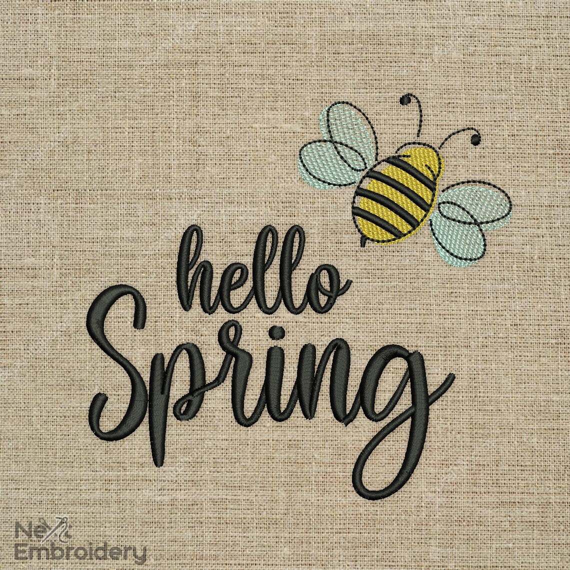 Hello Spring Embroidery Design. Holiday Embroidery Designs - Etsy