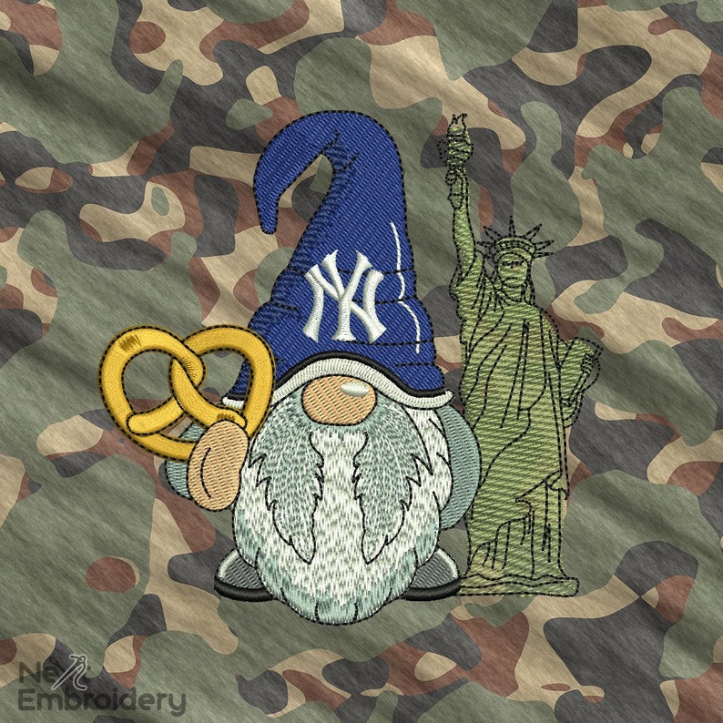New Yorker Gnome Embroidery Design, I Love NY Machine Embroidery File ...
