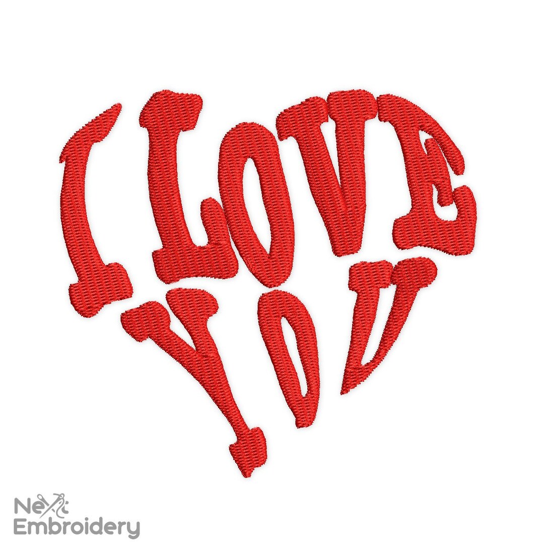 I Love You Embroidery Designs, Valentine's Day Embroidery Designs ...