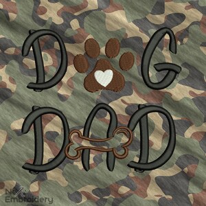 Dog Dad Embroidery Design, Pet Father’s Day Machine Embroidery File ...