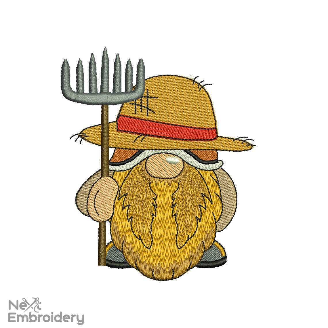 Farmer Gnome Embroidery Design. Redneck Embroidery Designs, Summer ...