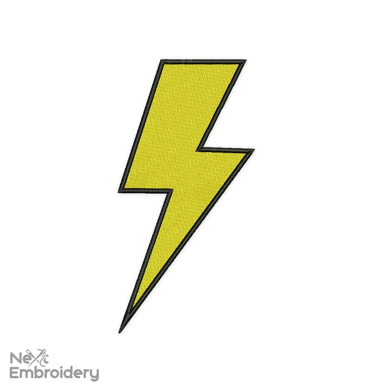 Lightning Bolt Embroidery Design: Super Hero Applique (instant Download ...