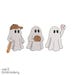 Baseball Ghosts Embroidery Design. Halloween Ghost Embroidery Design ...