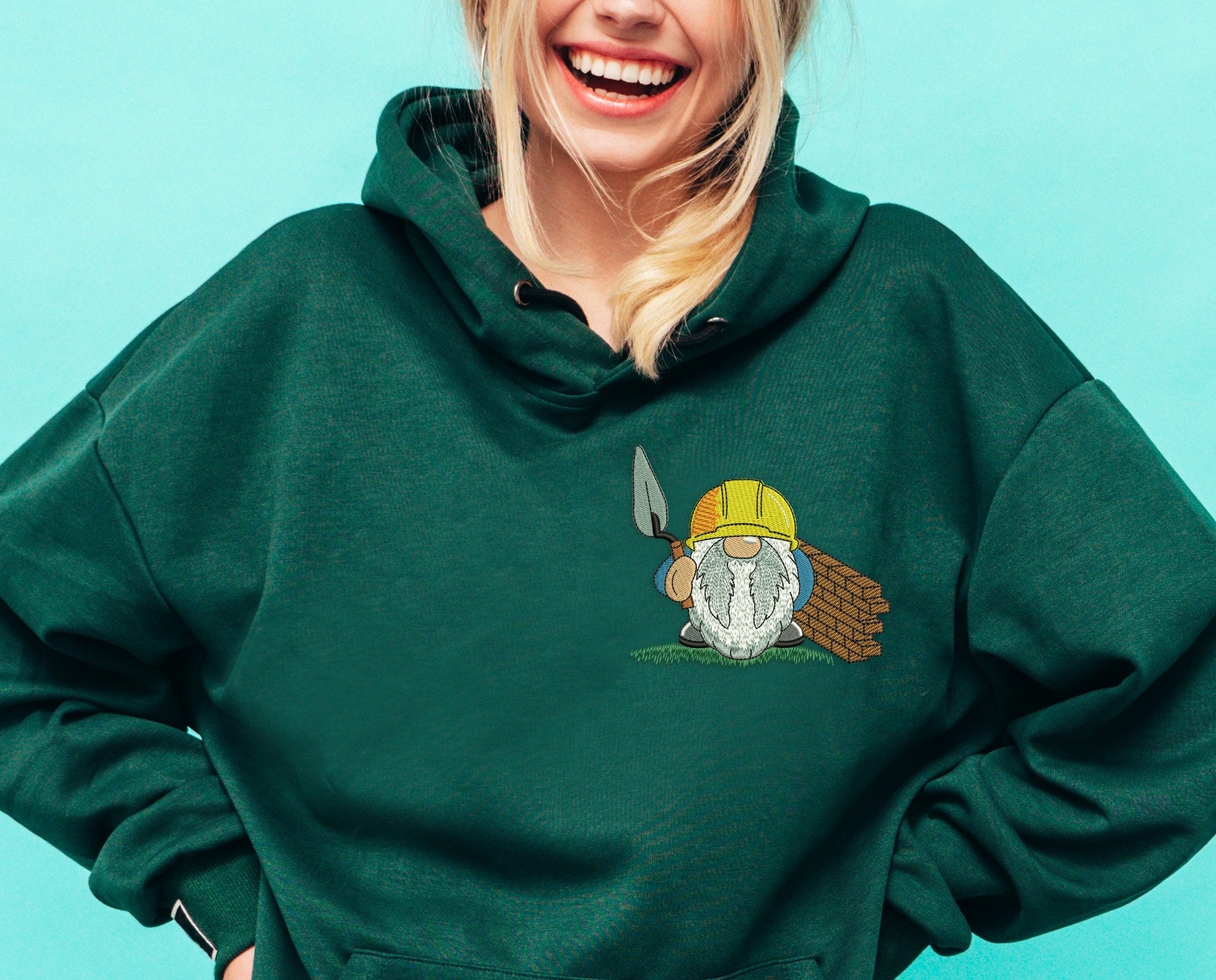 Bricklayer Gnome Embroidery Design Construction Man - Etsy