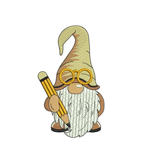 Reading Gnome Embroidery Design 4 Sizes Instant Download - Etsy