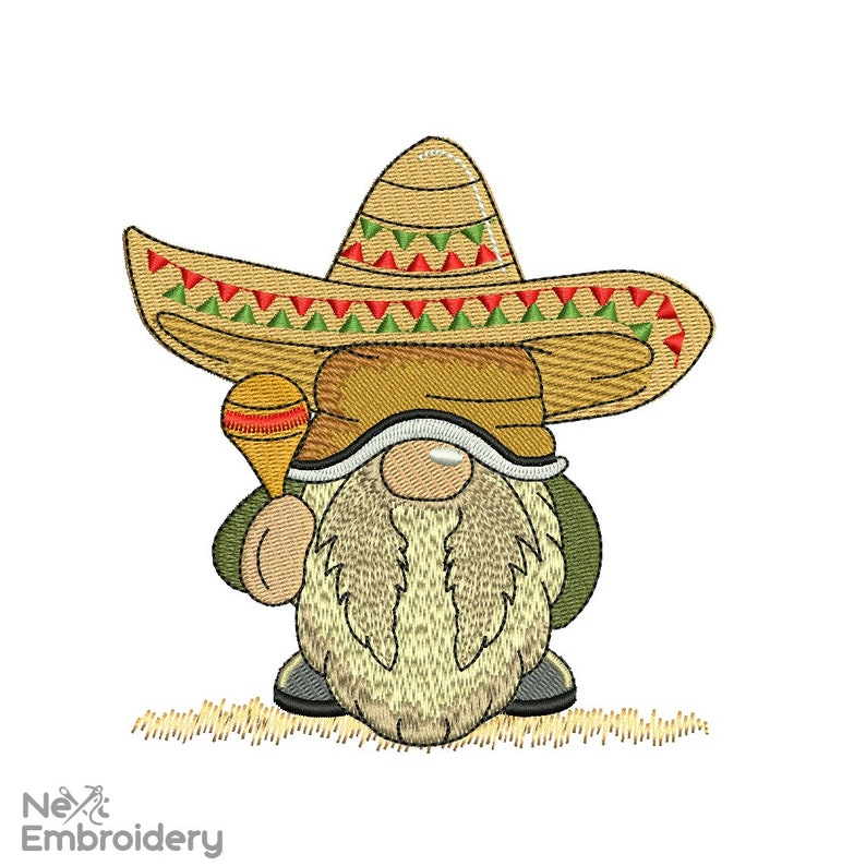 Mexican Gnome Embroidery Design Cinco De Mayo Embroidery - Etsy