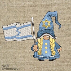 Israel Girl Gnome Embroidery Designs, Jewish Star Embroidery Designs ...