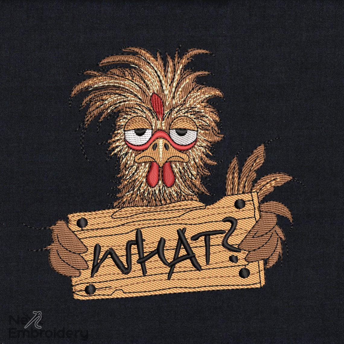 Grumpy Chicken Embroider Design, Machine Embroidery File, Instant ...