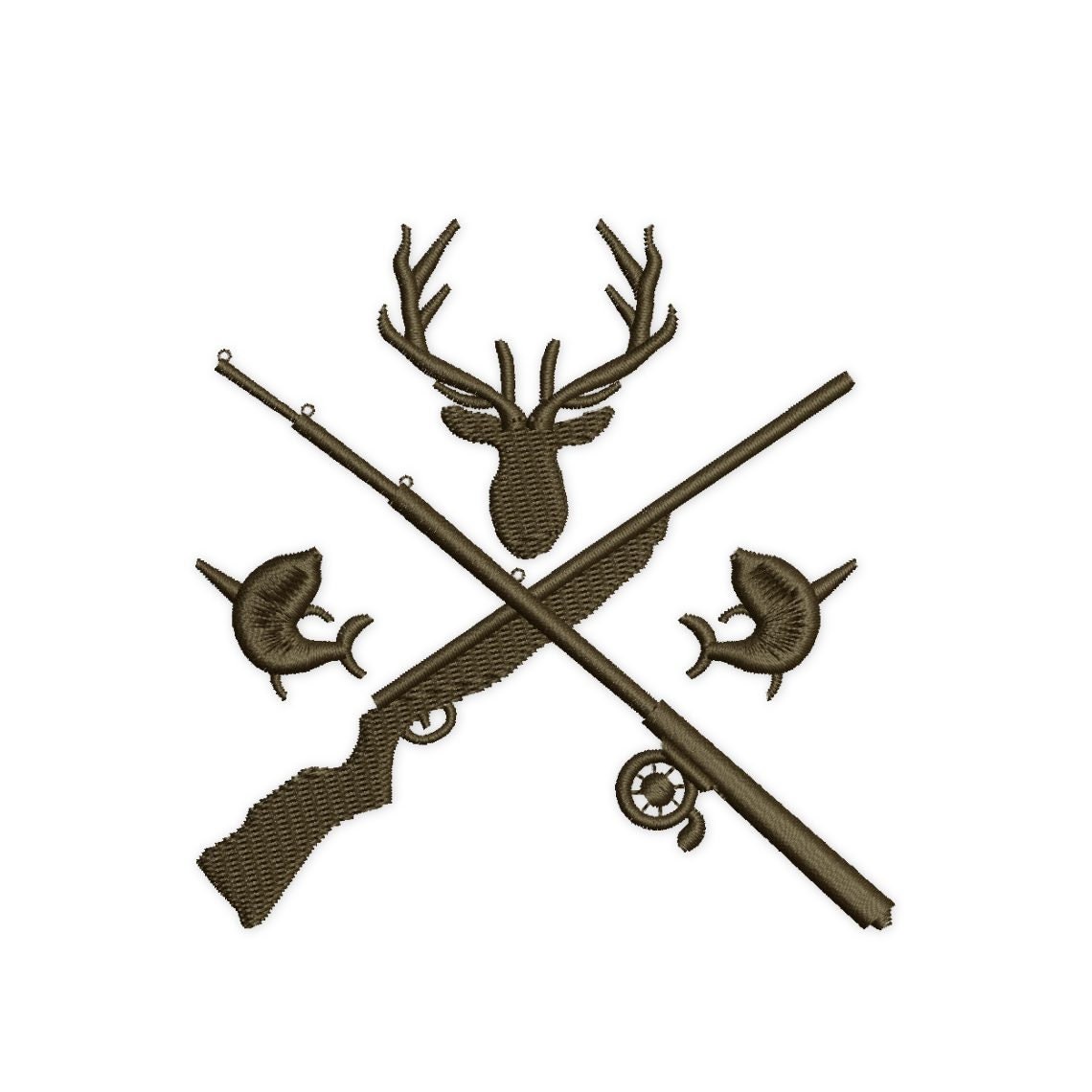 Hunting and Fishing Embroidery Design Hunter Embroidery - Etsy
