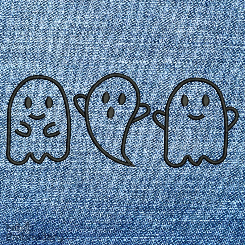 Three Ghosts Embroidery Design. Boo Embroidery, Halloween Machine ...