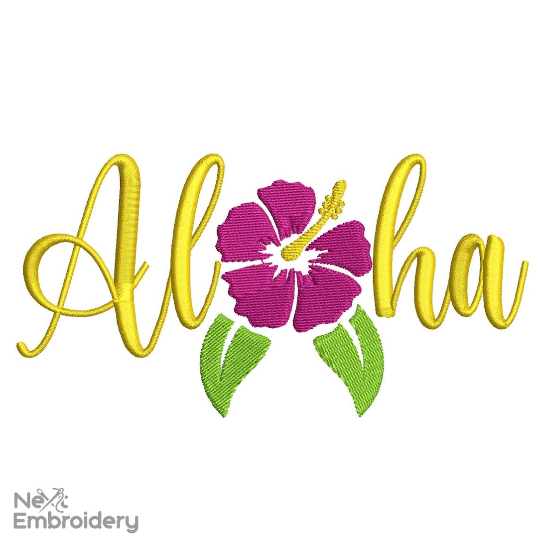 Aloha Embroidery Design, Summer Embroidery Design, Instant Download - Etsy