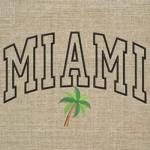 Miami Embroidery Design, Summer Embroidery Design, Instant Download - Etsy