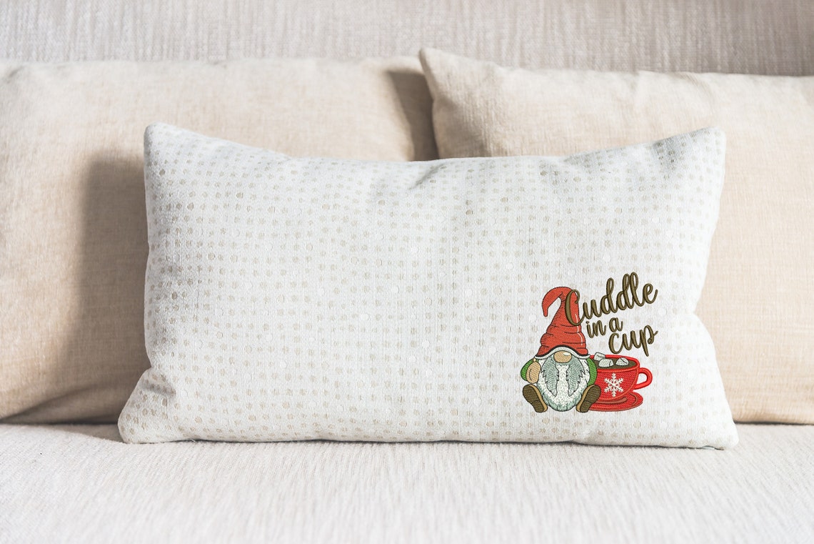 Hot Chocolate Gnome Embroidery Design Cuddle in a Cup - Etsy