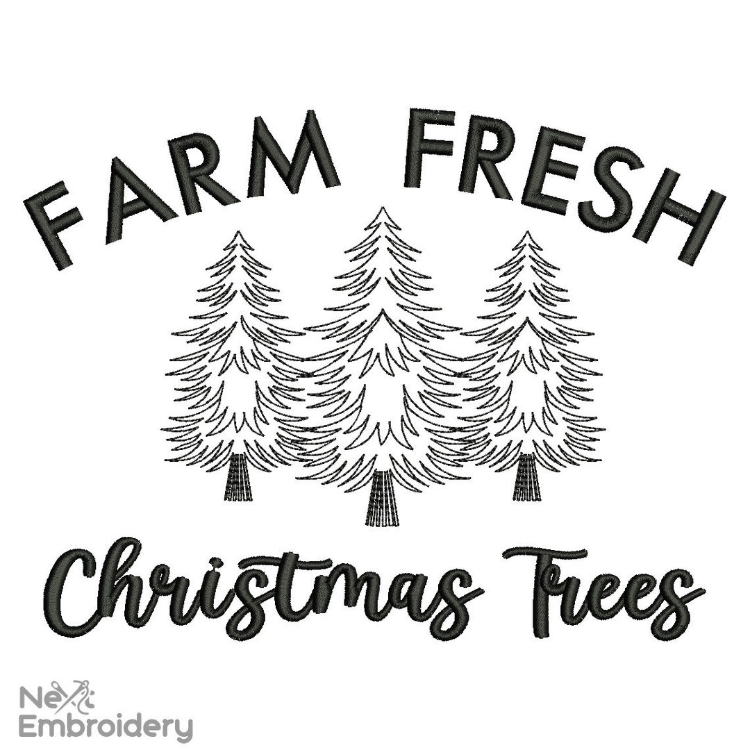 Christmas Trees Embroidery Designs, Farm Fresh Machine Embroidery Files ...