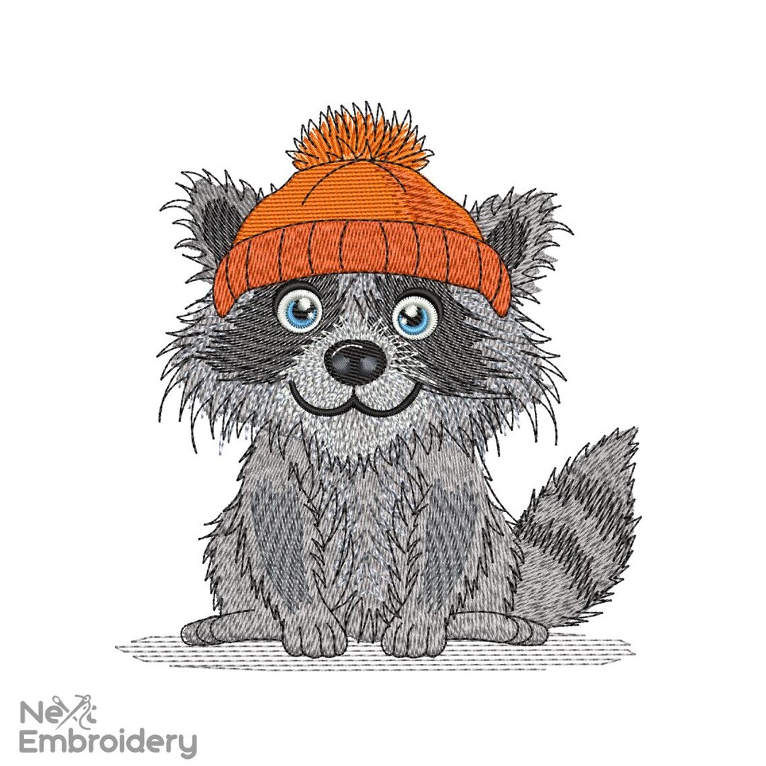 Cute Baby Racoon Embroidery Design, Cute Farm Animal Embroidery Design ...