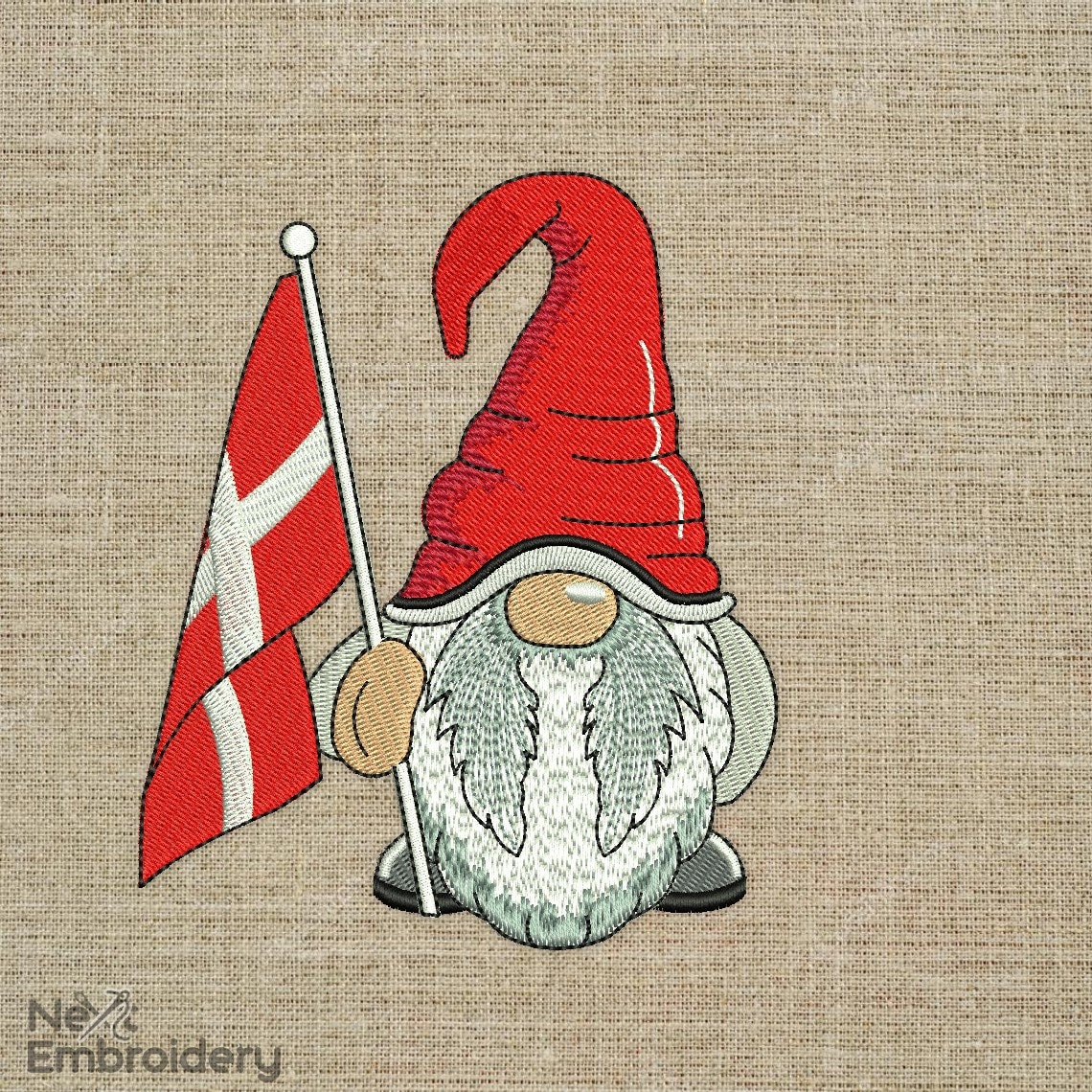 Danish Embroidery Design Denmark Gnome Embroidery Design - Etsy
