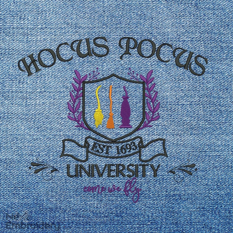 Hocus Pocus Embroidery Design, University Embroidery Design, Halloween ...
