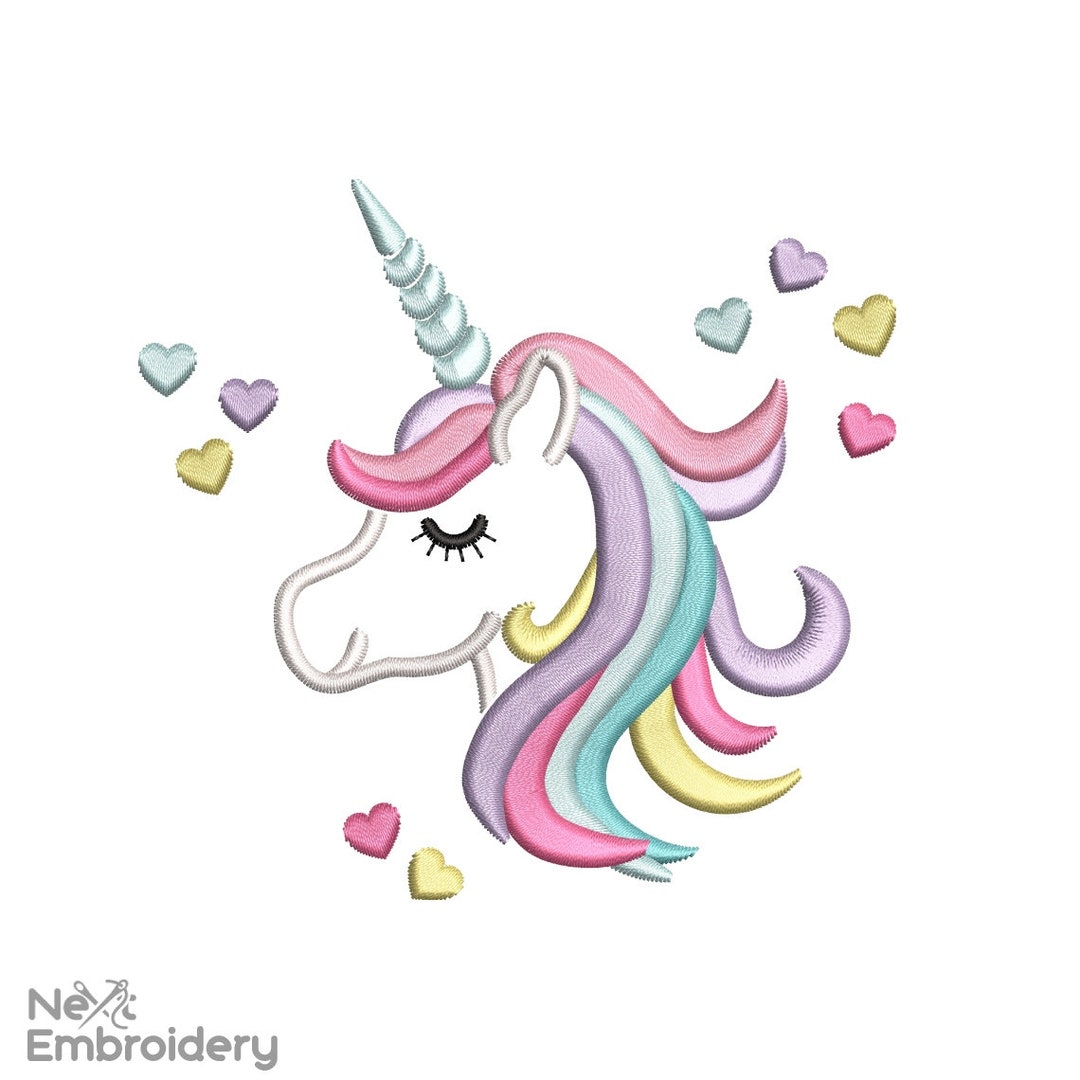 Cute Unicorn Embroidery Design, Baby Machine Embroidery Design, Instant ...