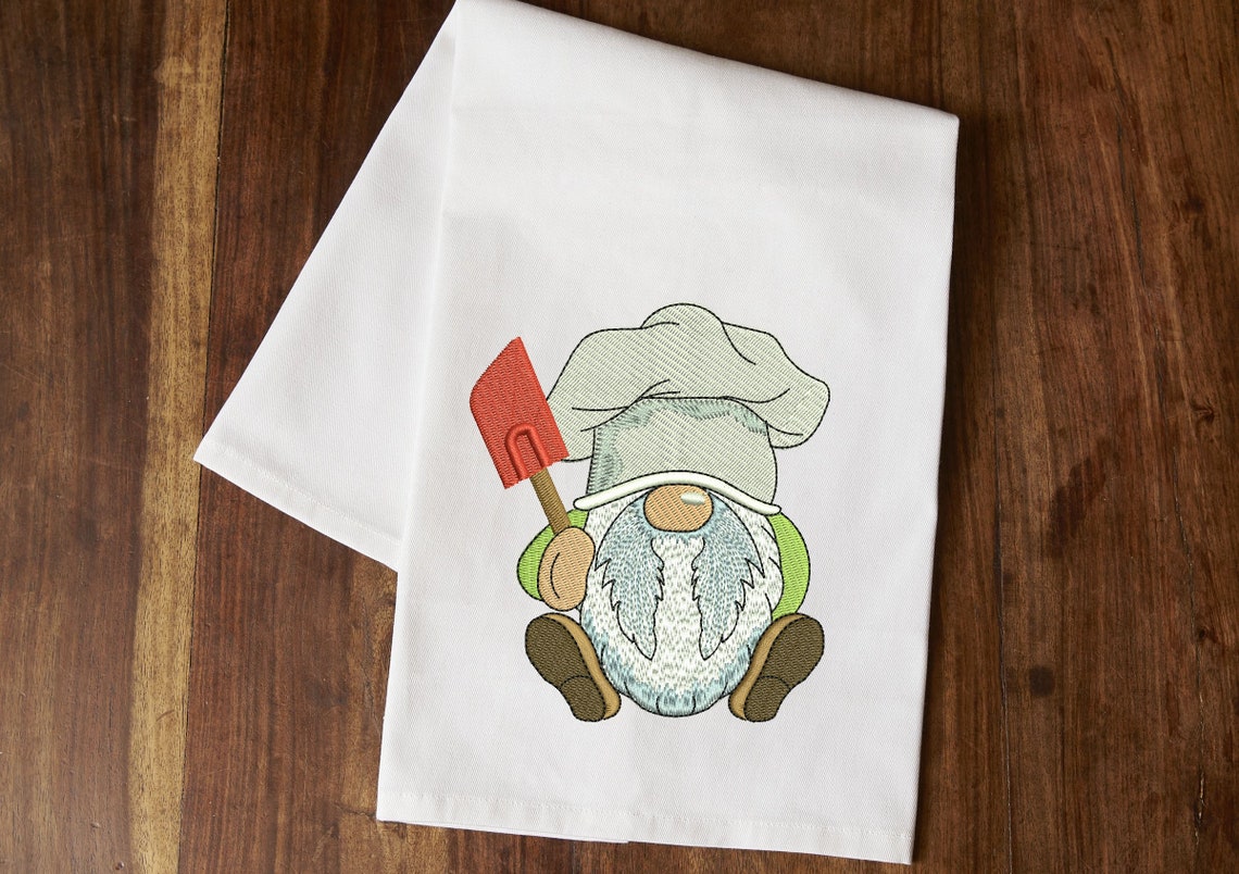 Baking Gnome Embroidery Design, Silicone Spatula Embroidery Design ...