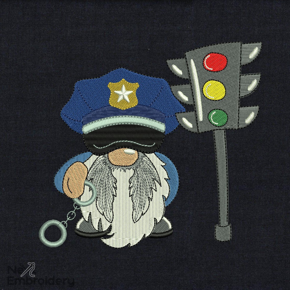 Policeman Gnome Embroidery Design Police Machine Embroidery | Etsy
