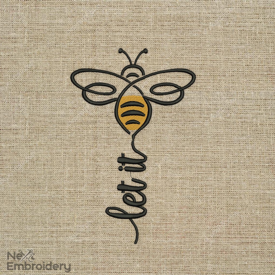 Let It Bee Embroidery Design Instant Download - Etsy