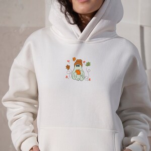 Fall Ghost Embroidery Design. Autumn Pumpkin Boho Ghost Embroidery ...