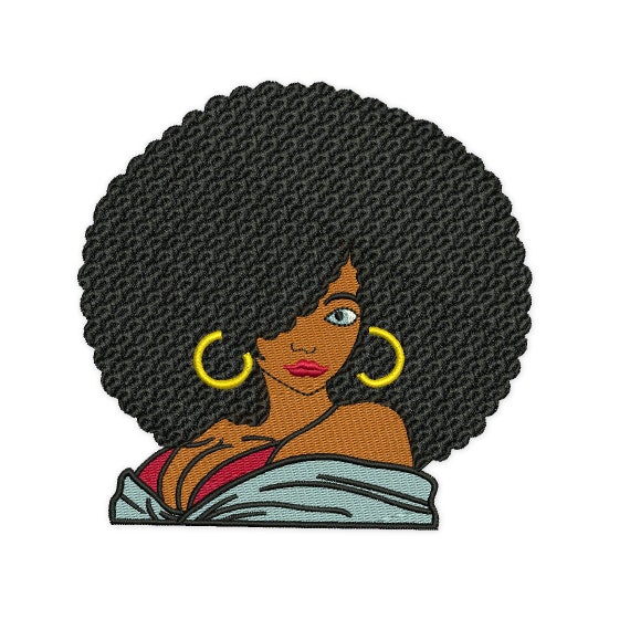 Black Woman Machine Embroidery Design. African American Woman - Etsy