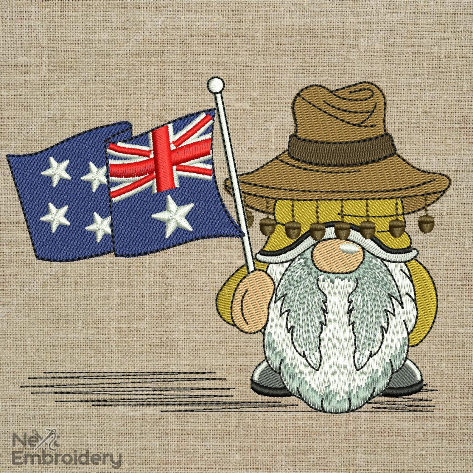 Australia Gnome Embroidery Design. Australian Machine Embroidery ...