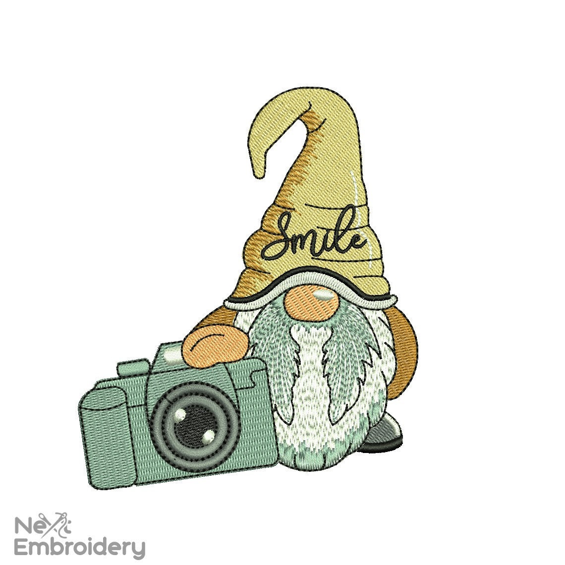 Gnome With Camera Embroidery Design, Photographer Machine Embroidery ...