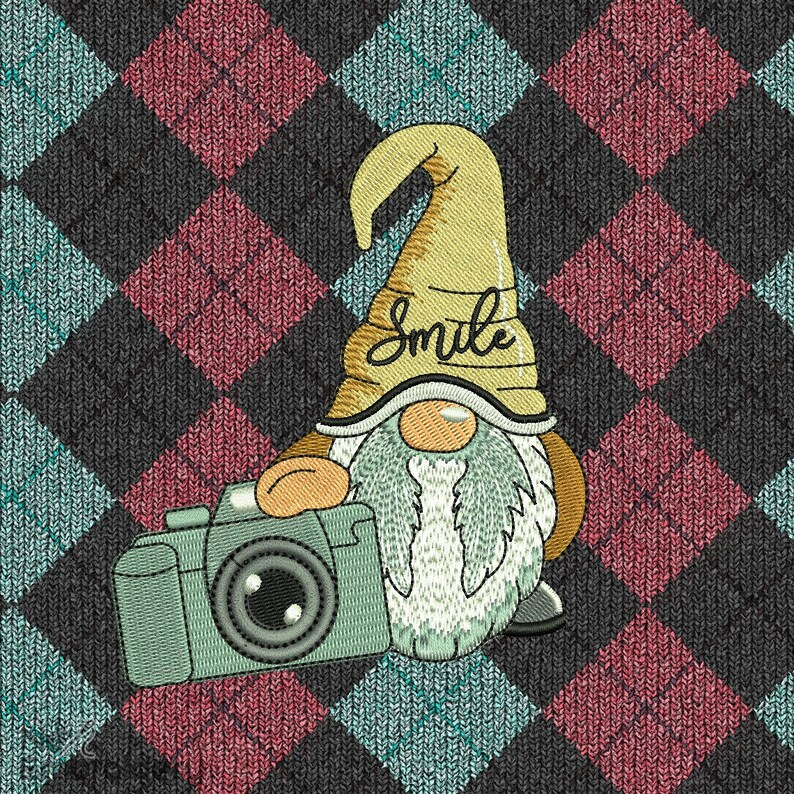 Gnome With Camera Embroidery Design, Photographer Machine Embroidery ...