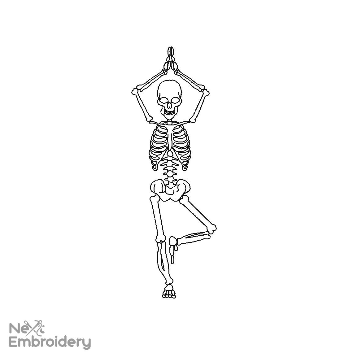 Namaste Skeleton Embroidery Design. Halloween Skeleton Meditating ...