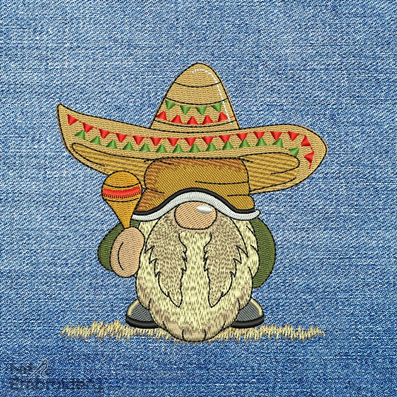 Mexican Gnome Embroidery Design Cinco De Mayo Embroidery - Etsy