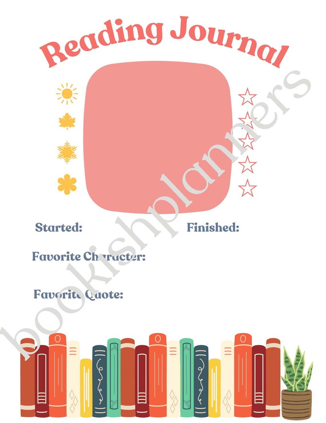 Printable Reading Journal Pages, Multicolored (PDF Pattern) - Etsy