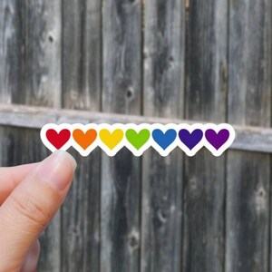 LGBTQ Pride Heart Glossy Sticker Rainbow Gift for Her Brides Sticker ...