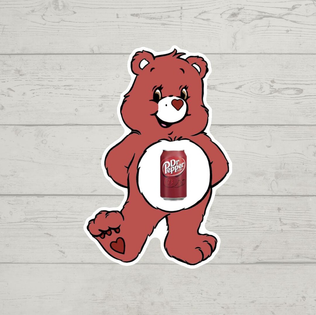Dr Pepper Care Bear Sticker Waterproof Glossy Vinyl Sticker Cute Gift ...